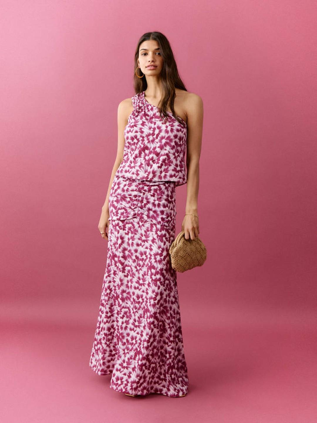 Buy MANGO MNG Abstract Print One Shoulder Top - Tops for Women 40636780 ...