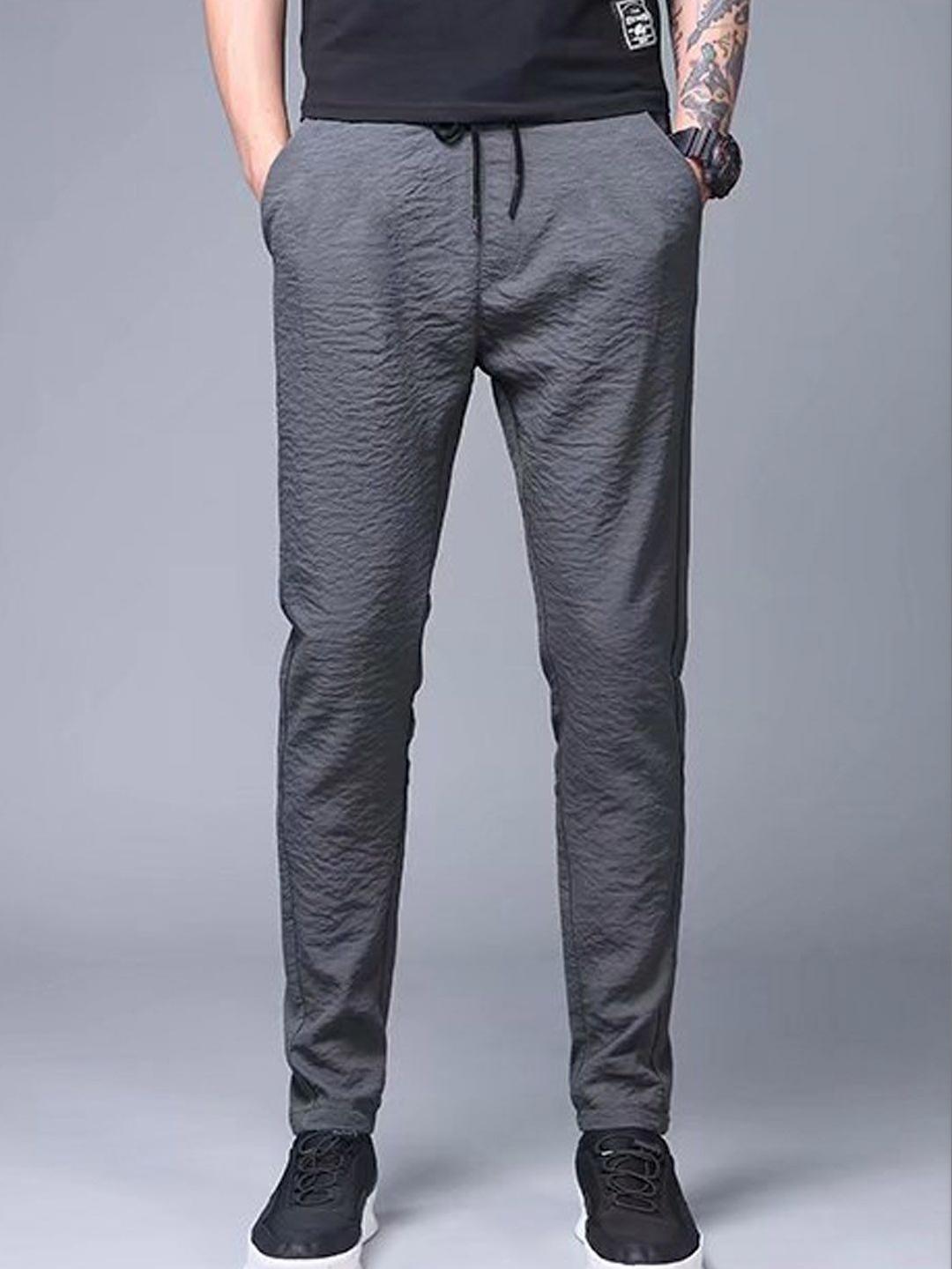 Buy Suo Men Textured Easy Wash Pleated Trousers - Trousers for Men ...