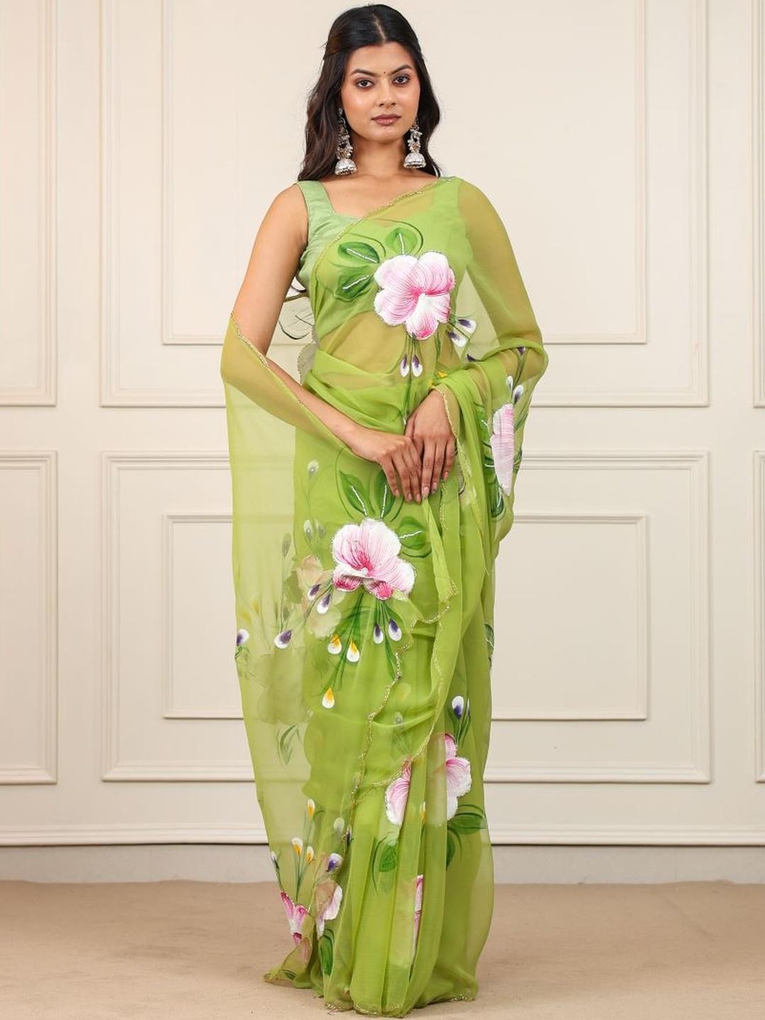Buy ARKIA Pure Chiffon Saree - Sarees for Women 41143092 | Myntra