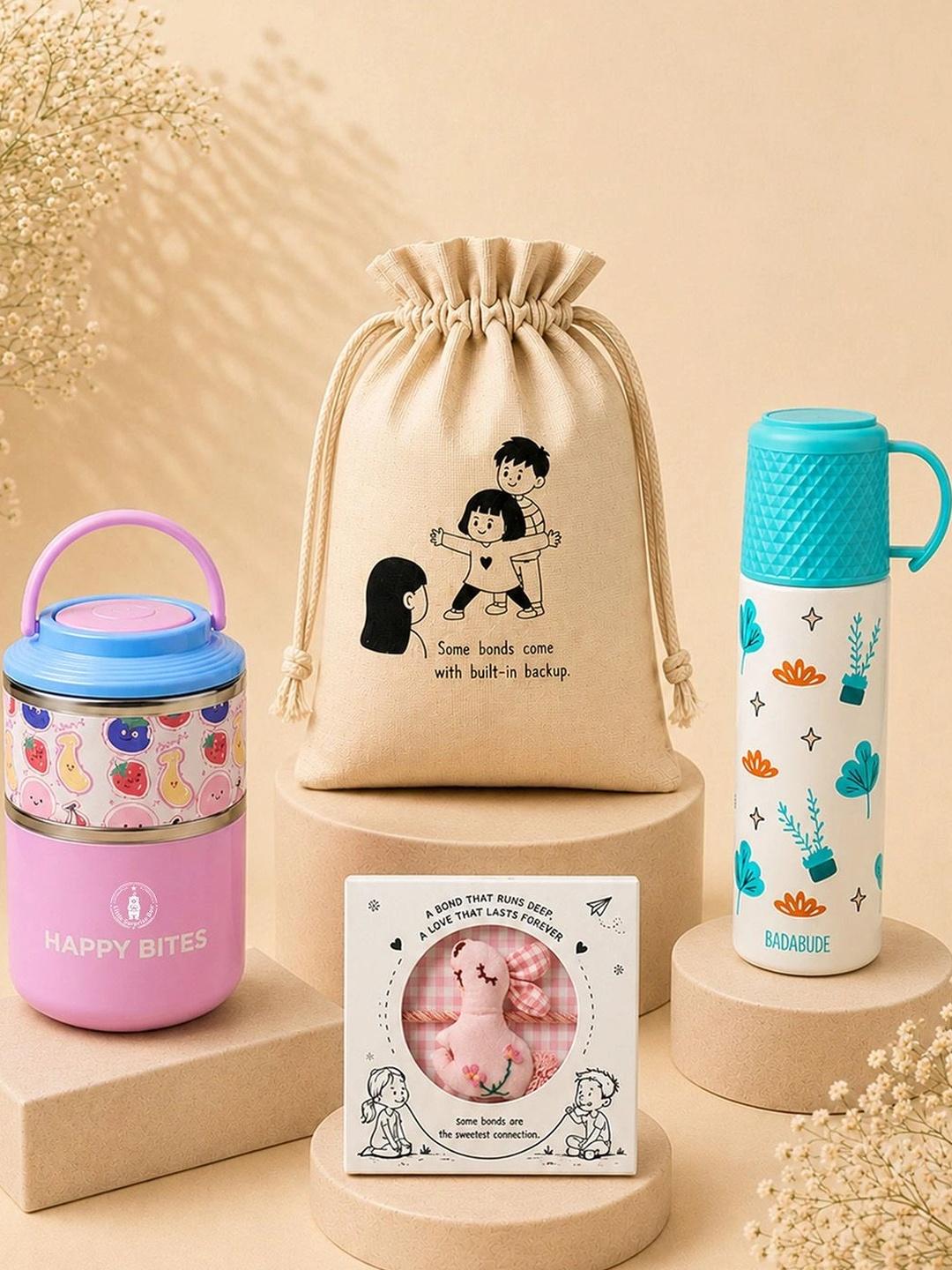 Buy Little Surprise Box Rakhi With Water Bottle & Fruity Lunch Box ...
