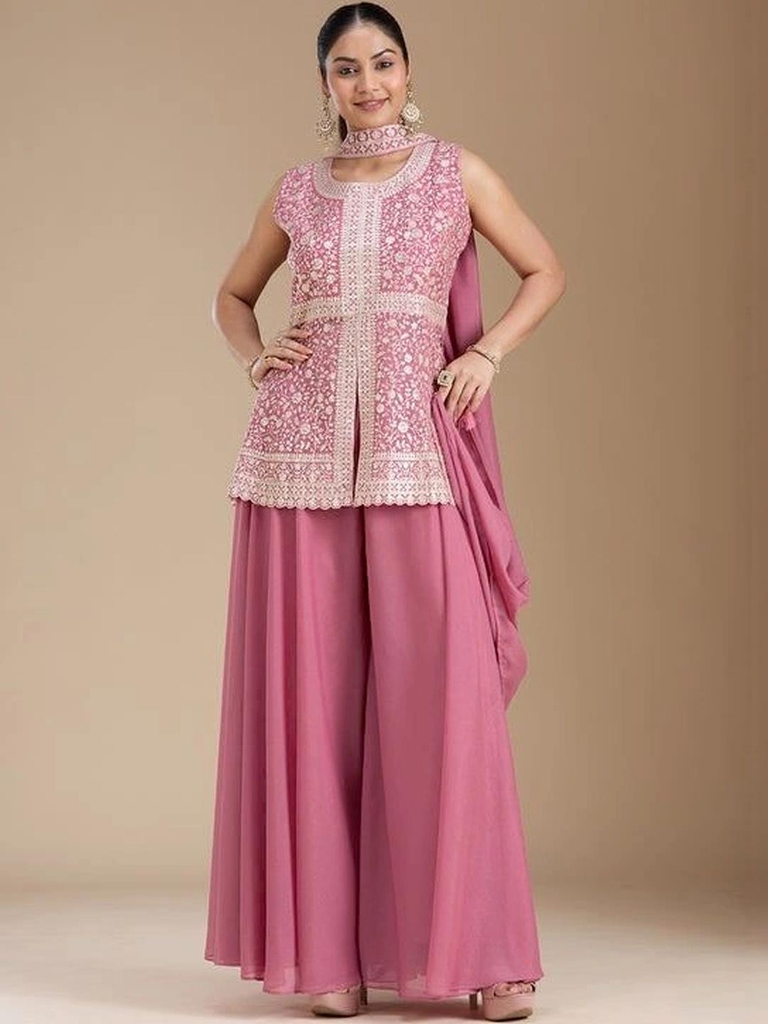 Buy KAAYISHA FEB Women Ethnic Motifs Embroidered Tiered Thread Work ...
