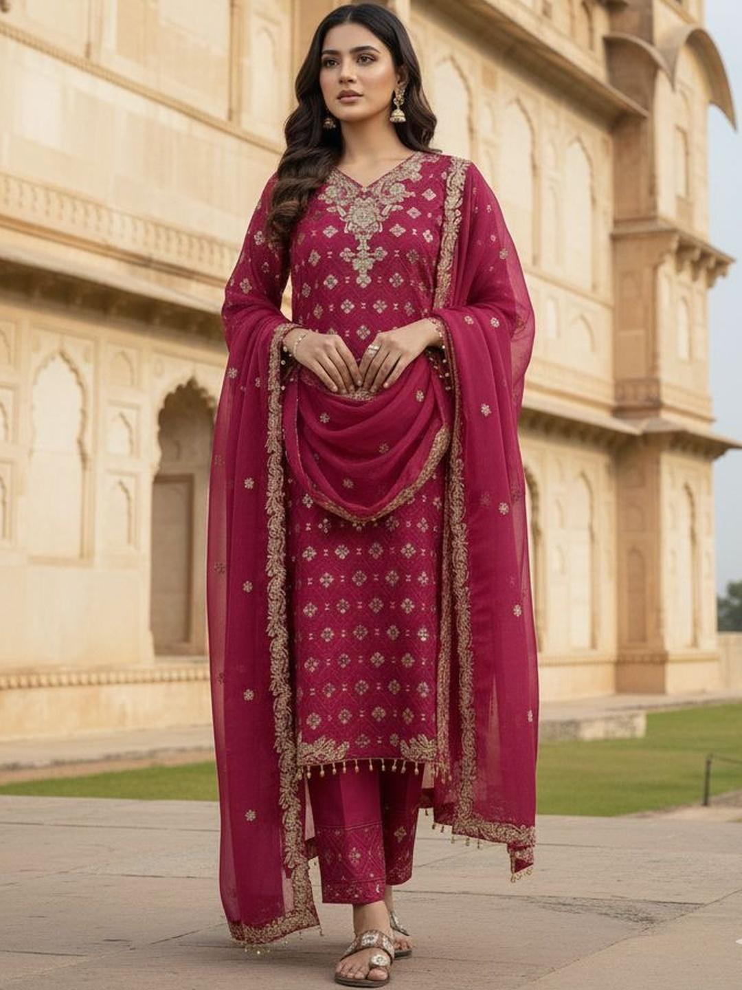 Buy Rovera Nx Women Ethnic Motifs Embroidered Regular Thread Work Kurta ...
