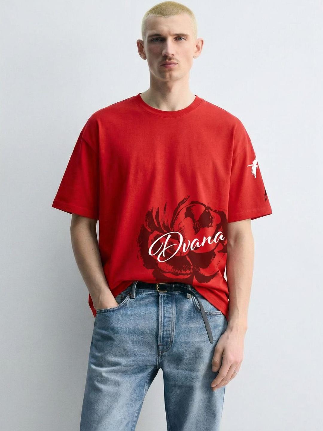 Buy Dvana Realm Men Graphic Printed Round Neck Cotton Oversized T Shirt ...