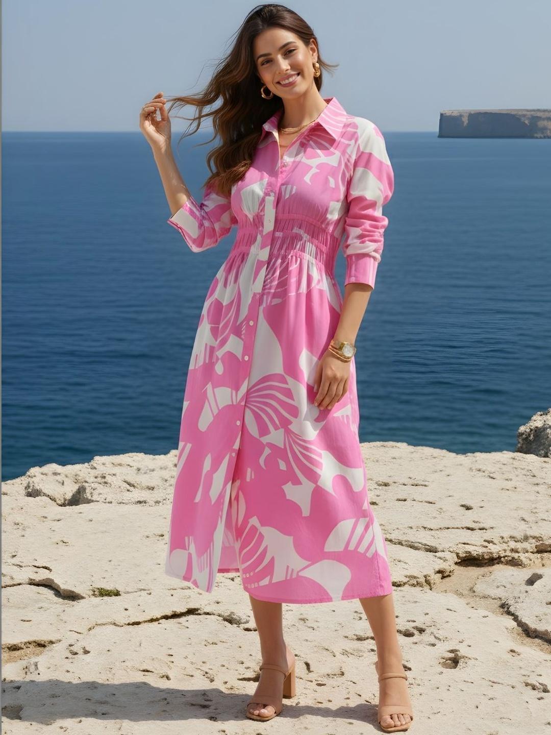 Buy Dora Dori Print Shirt Midi Dress - Dresses for Women 39965349 | Myntra