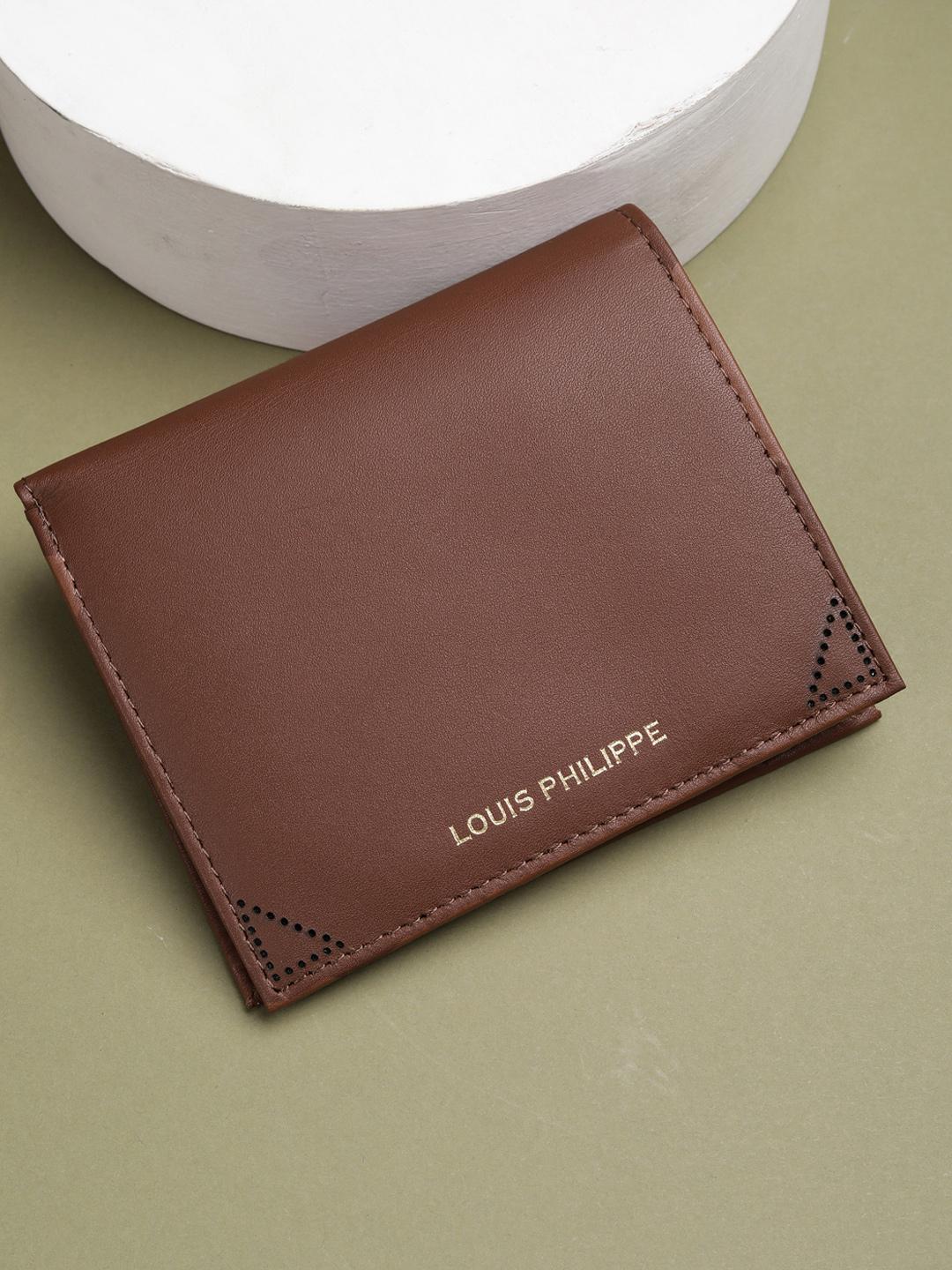 Buy Louis Philippe Men Leather Wallet With Coin Pocket & Full Length ...