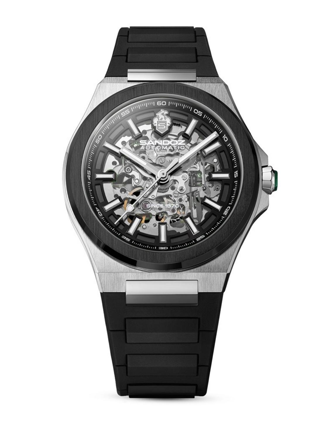 Buy SANDOZ Men Chanet Translucent Smoke Crystal Skeleton Dial Automatic ...