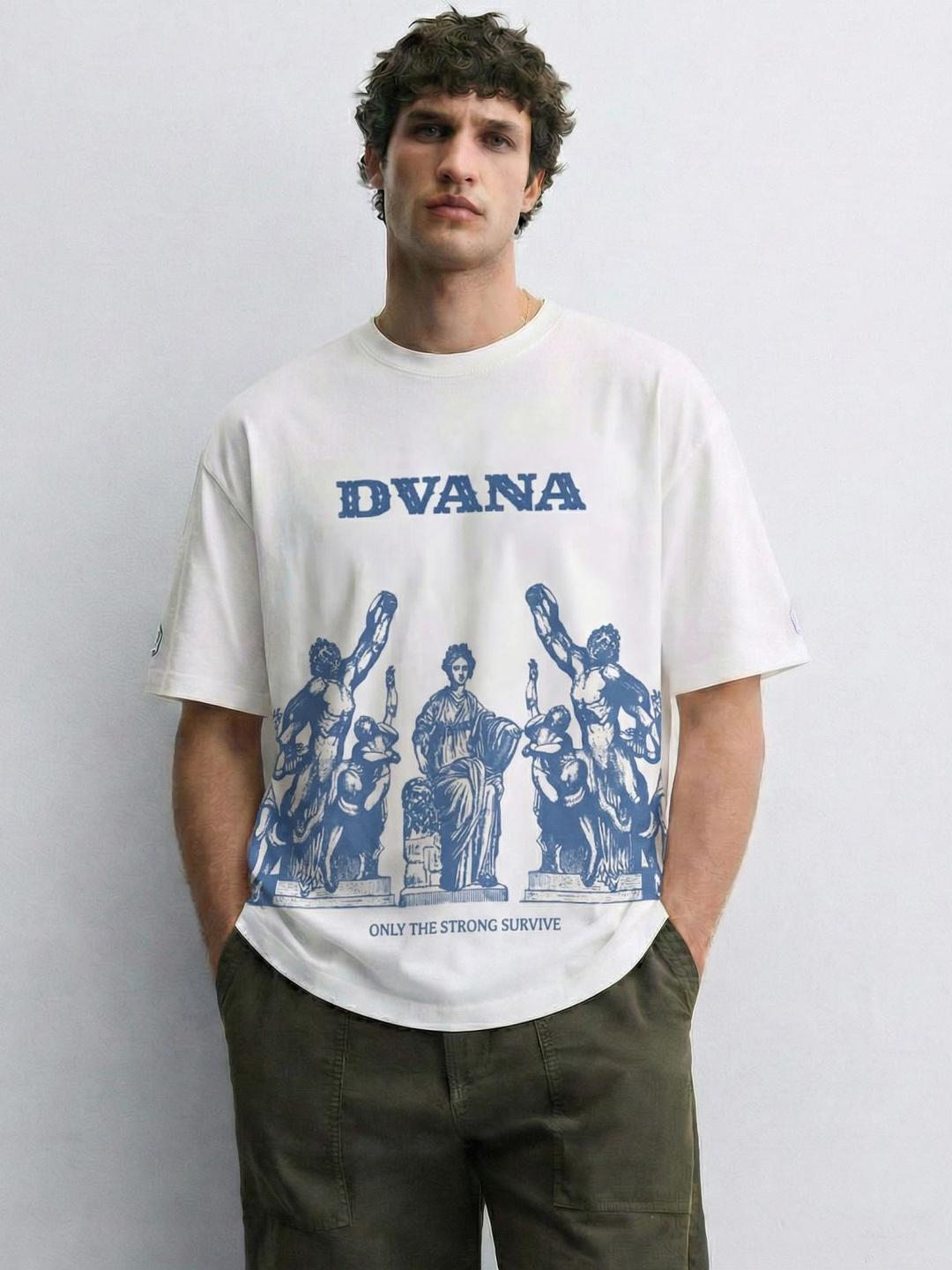 Buy Dvana Realm Men Printed Drop Shoulder Sleeves T Shirt - Tshirts for ...
