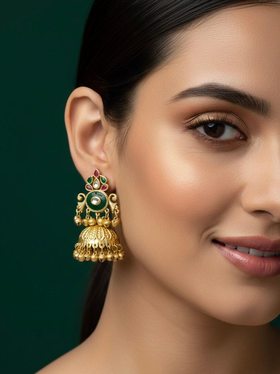 Buy DURATI Floral Jhumkas Earrings - Earrings for Women 40003690 | Myntra