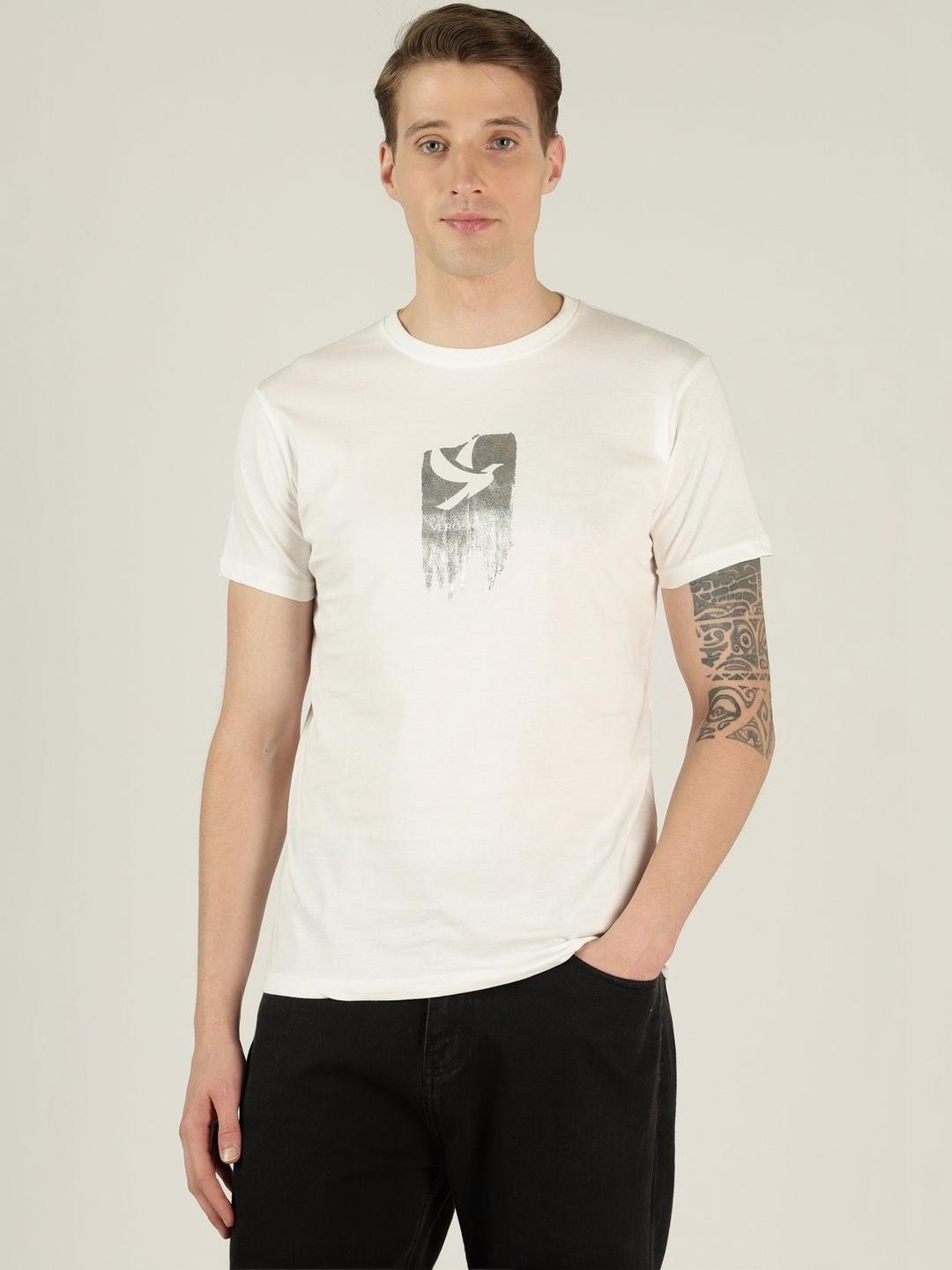 Buy Verosmart Pure Cotton Printed Refined Basic Regular Fit Crew Tshirt ...