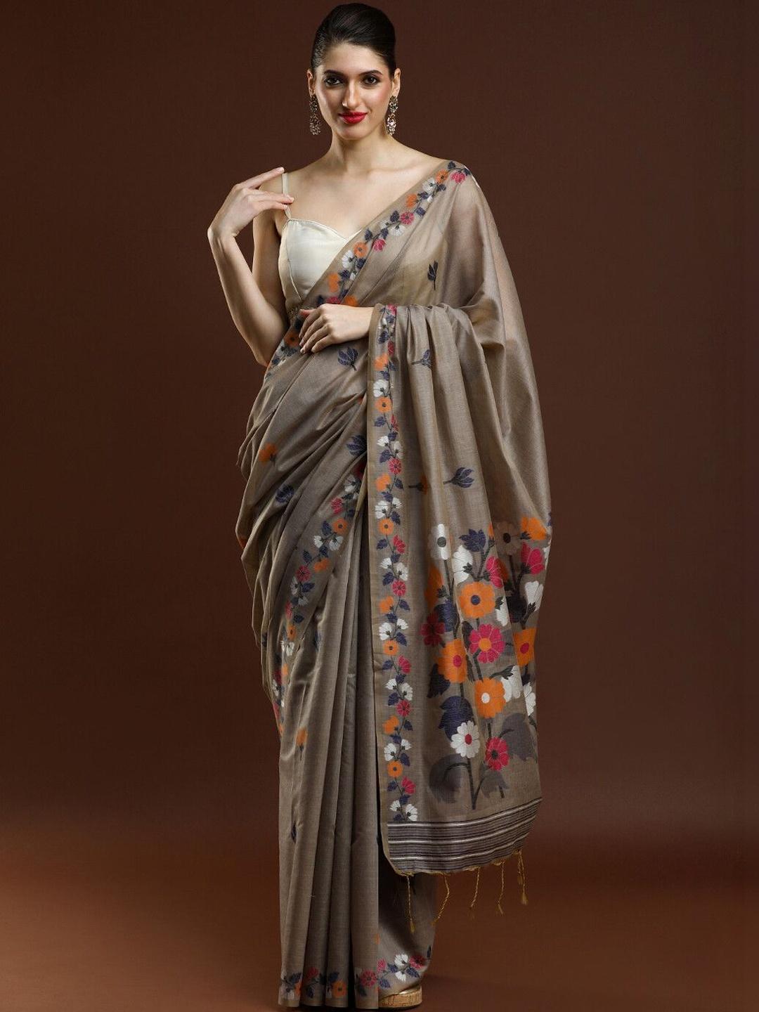 Buy House Of Pataudi Woven Design Saree With Blouse - Sarees for Women ...