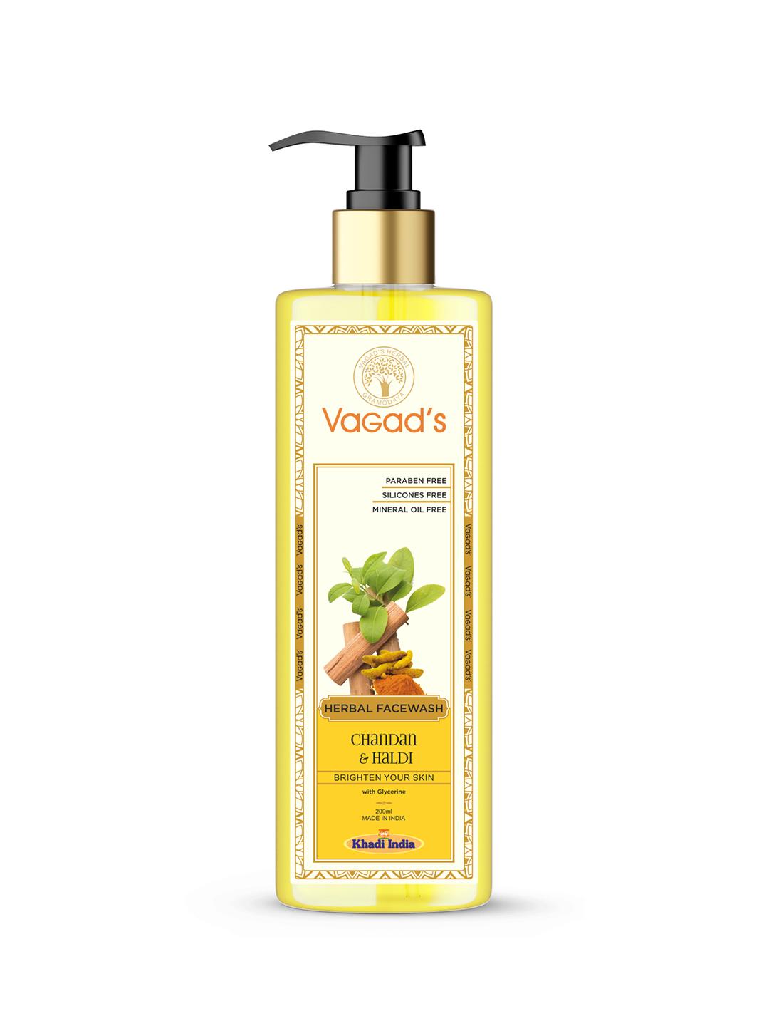 Buy Vagads Khadi Chandan Haldi Face Wash 200ml - Face Wash And Cleanser ...