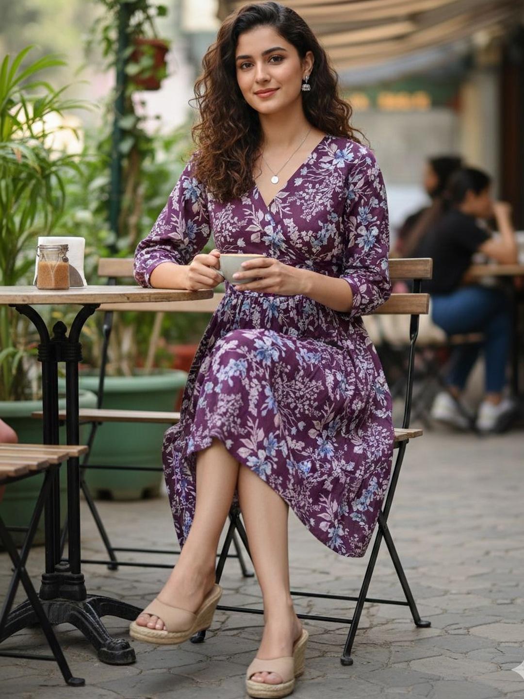 Buy Roly Poly Floral Print Fit & Flare Dress - Dresses for Women ...