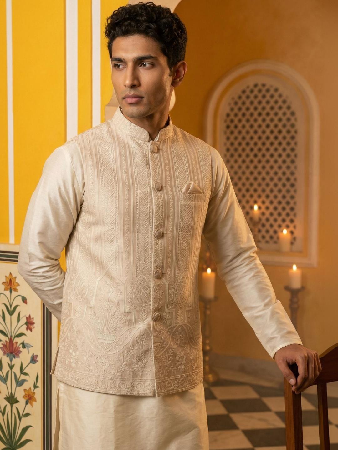 Buy HERE&NOW Embroidered Nehru Jackets - Nehru Jackets for Men 40133872 ...