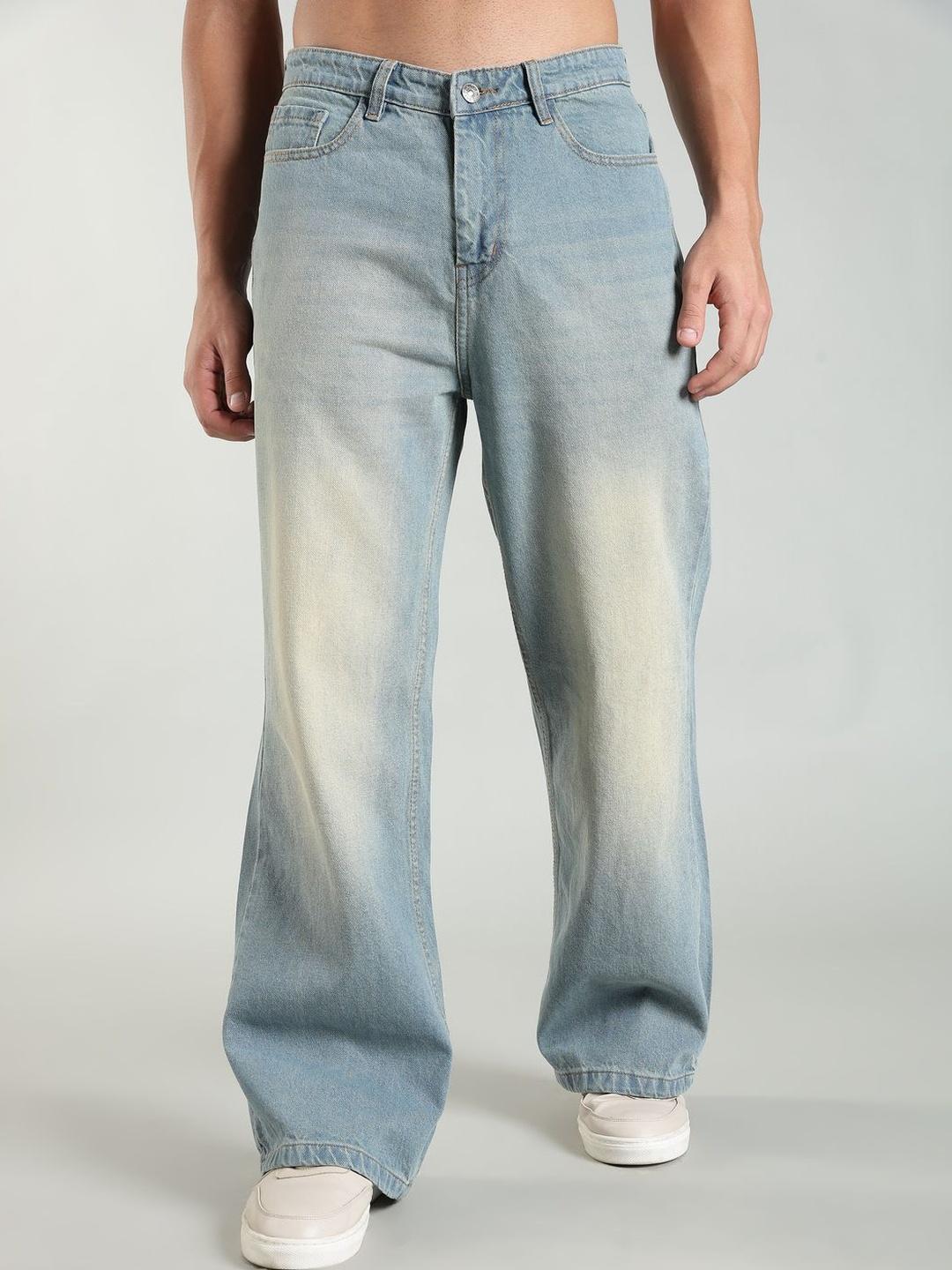 Buy FOUL CHILD Men Wide Leg High Rise Heavy Fade Jeans - Jeans for Men ...