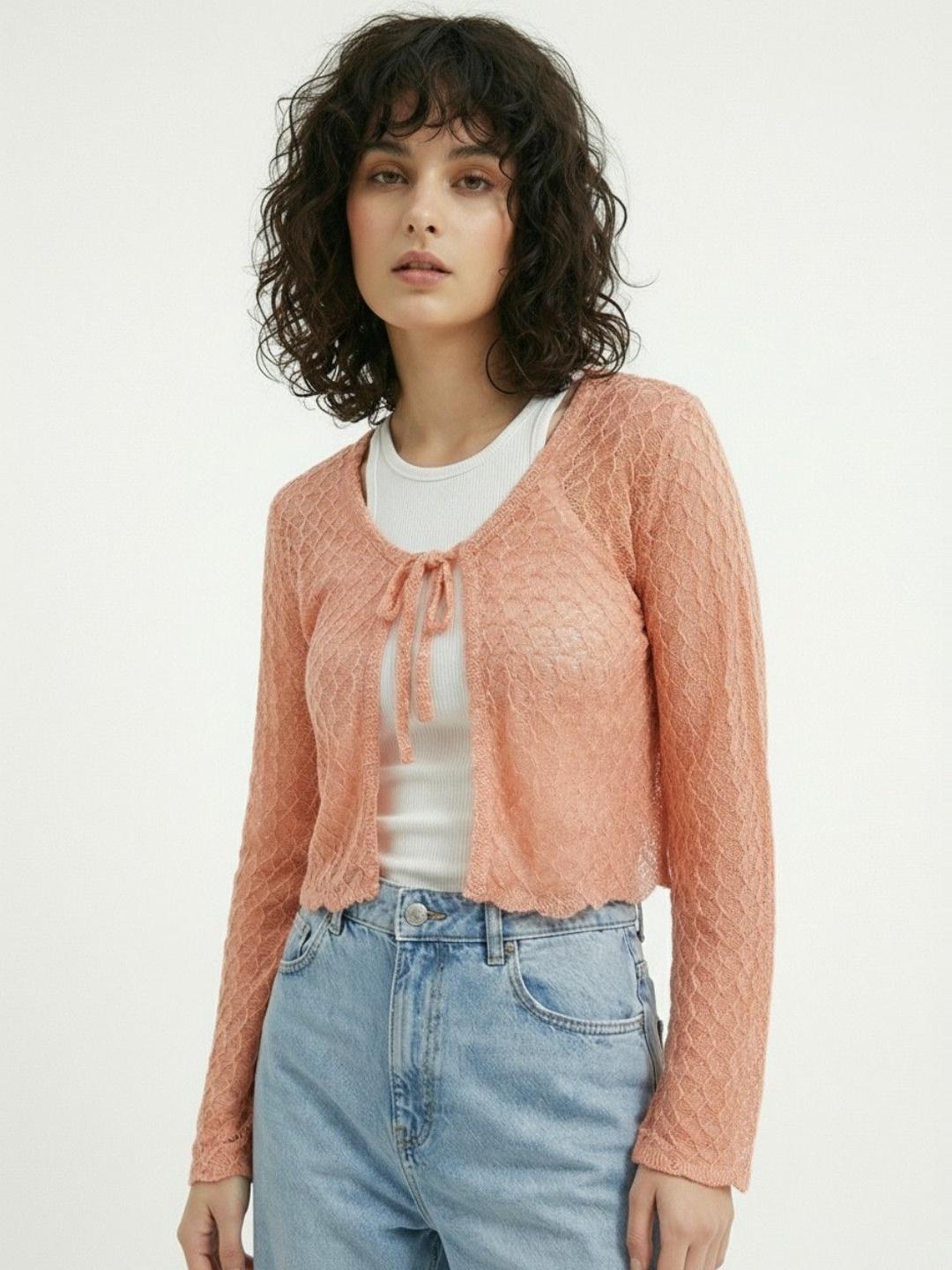 Buy Glitchez Women Crop Sheer Tie Up Shrug - Shrug for Women 39781327 ...