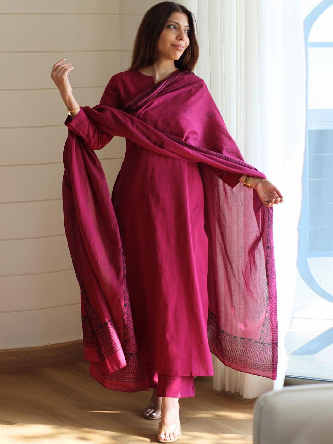 Buy Anouk Rustic Women Ethnic Motifs Regular Kurta With Trousers & With ...