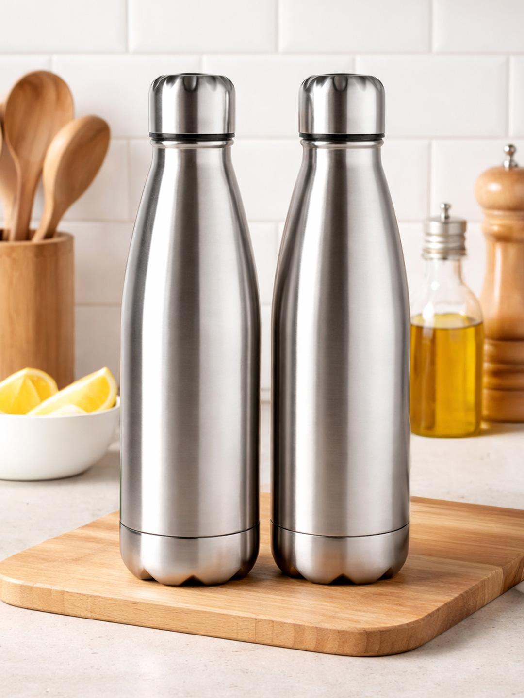 Buy Kuber Industries Silver Solid Stainless Steel Spill Proof 2 Piece ...