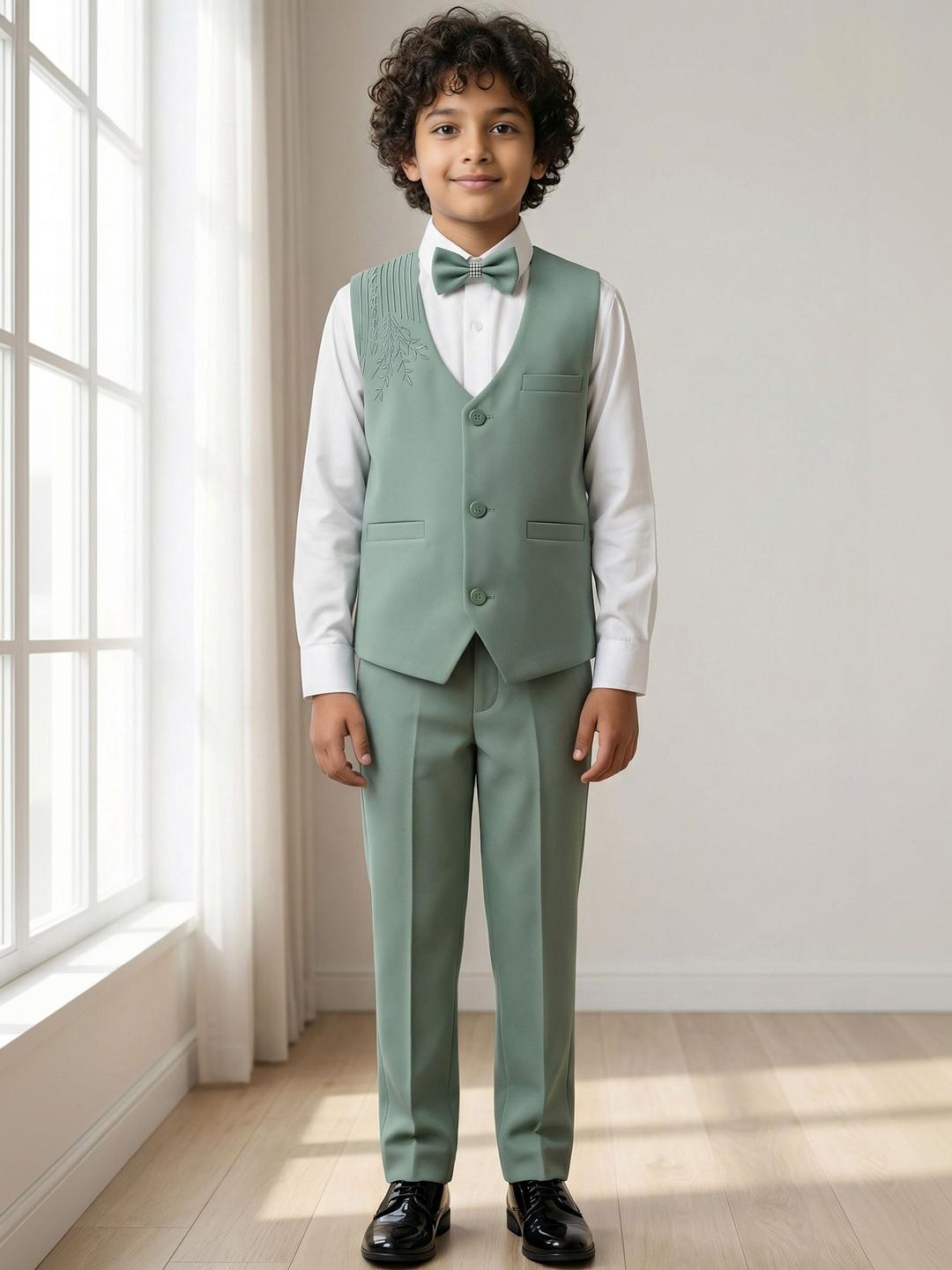 Buy Ahhaaaa Boys Self Design Tuxedo Four Piece Suit Suits - Suits for ...