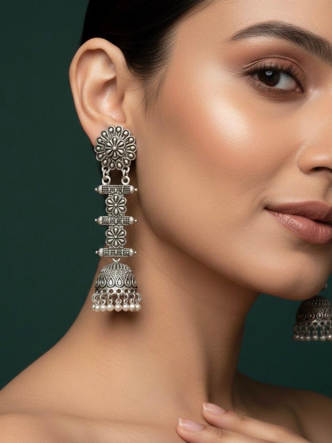 Buy DURATI Floral Jhumkas Earrings - Earrings for Women 39804683 | Myntra