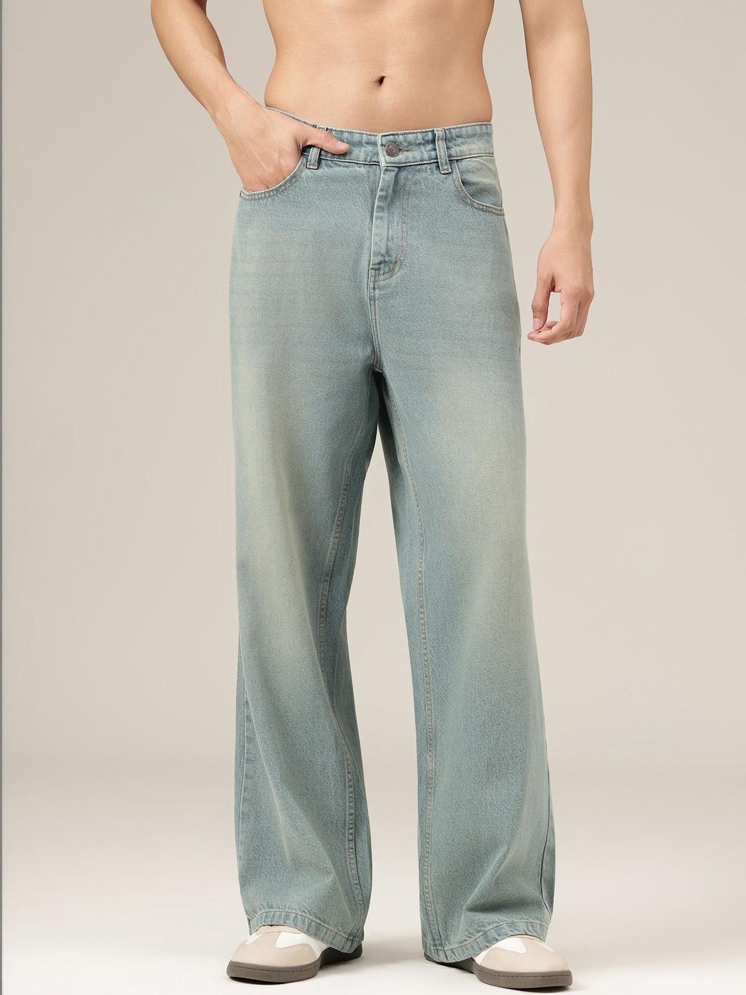Buy DENNISON Faded Baggy Fit Wide Leg Jeans - Jeans for Men 39811346 ...