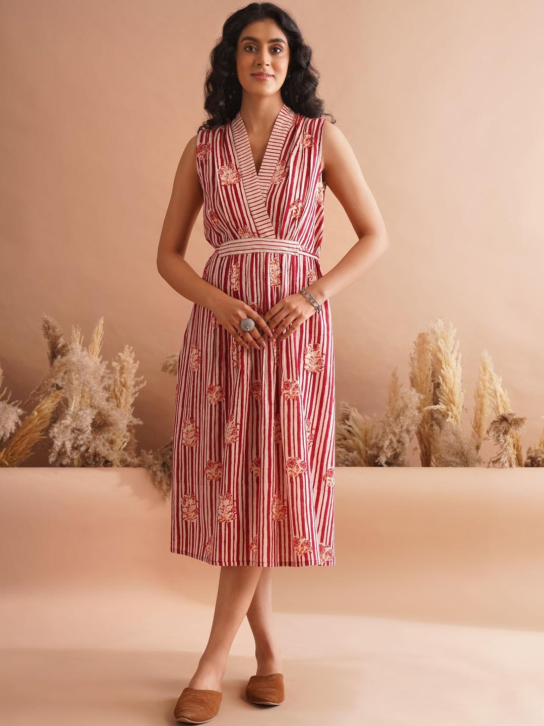 Buy JAYPORE Floral Print Fit & Flare Dress - Dresses for Women 39813412 ...
