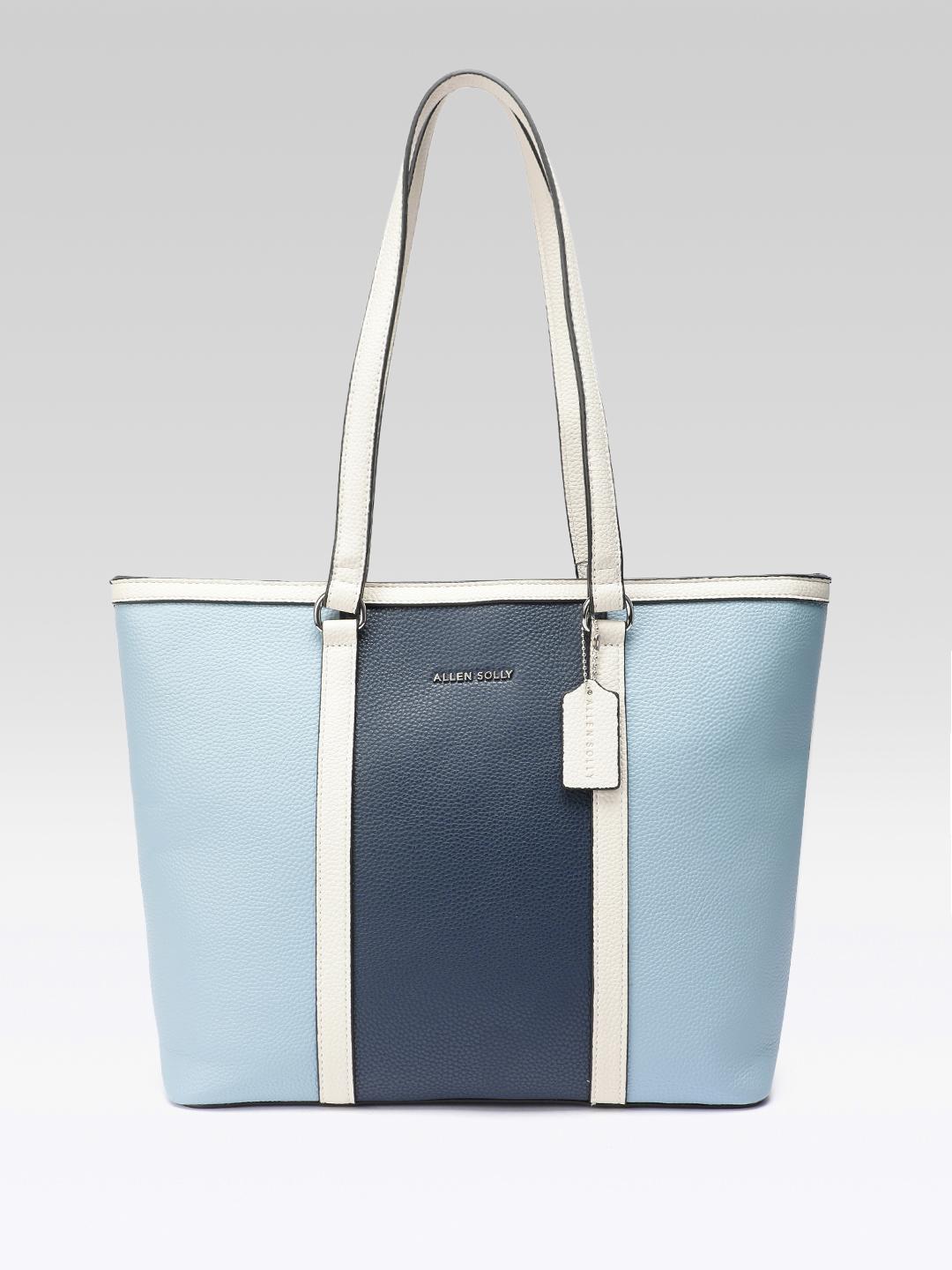 Buy Allen Solly Colourblocked PU Structured Tote Bag - Handbags for ...