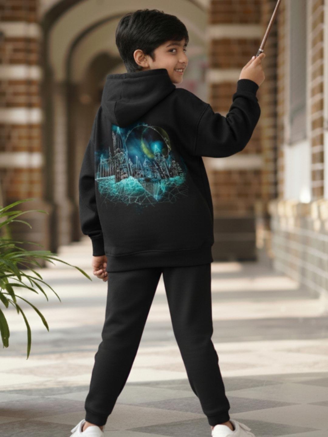 Buy Nap Chief Kids Unisex Harry Potter Hogwarts Printed Cotton Hooded ...