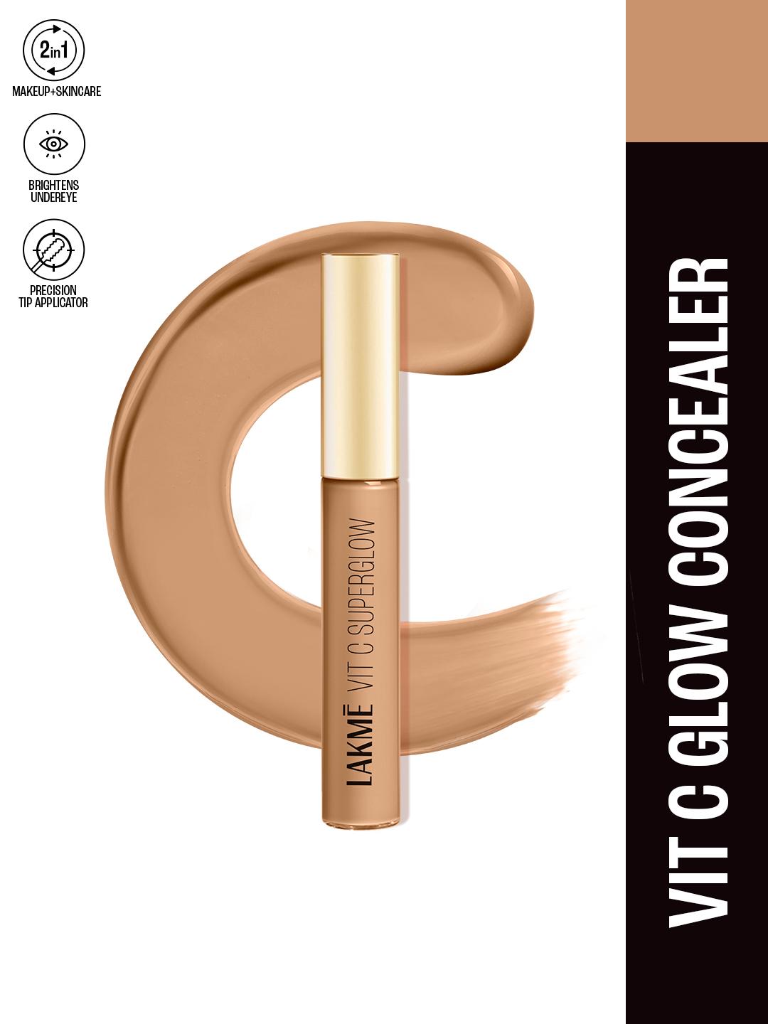 Buy Lakme Makeup+Skincare 1%Vit C Superglow Matte Concealer For Radiant ...