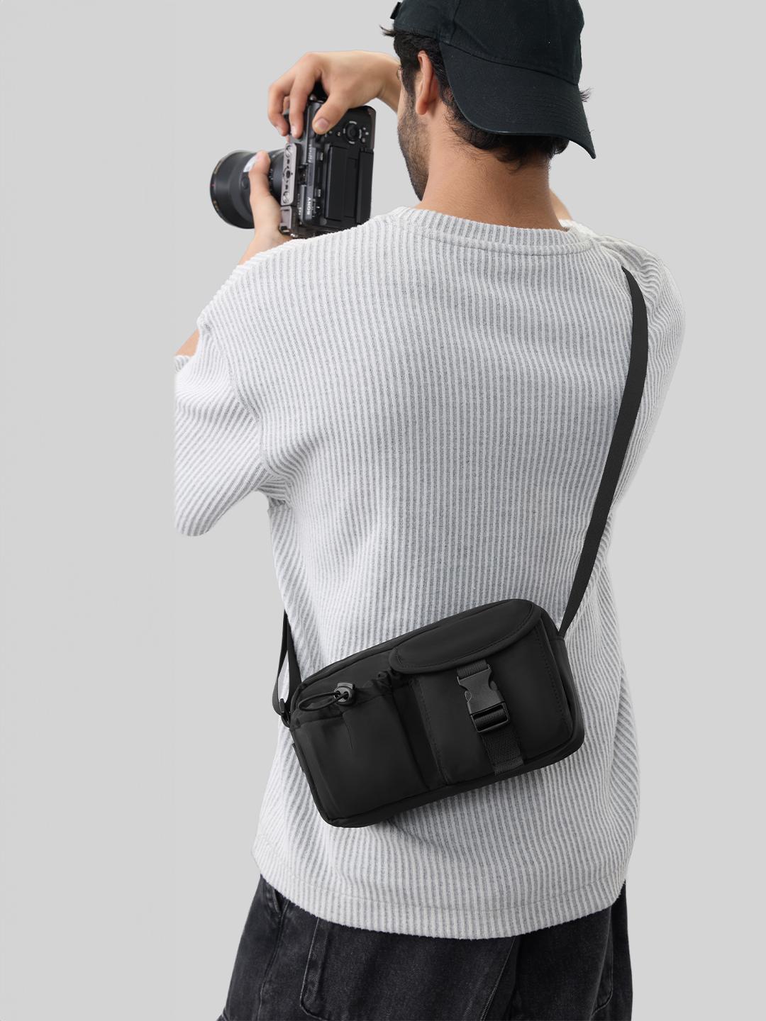 Buy The Souled Store Unisex Solid Black Fanny Pack - Messenger Bag for ...