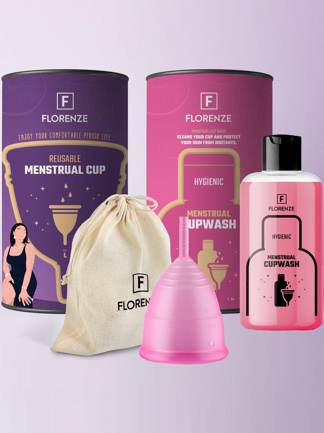 Buy Florenze Set Of 2 Reusable Menstrual Cup & Cup Wash - Tampons And ...