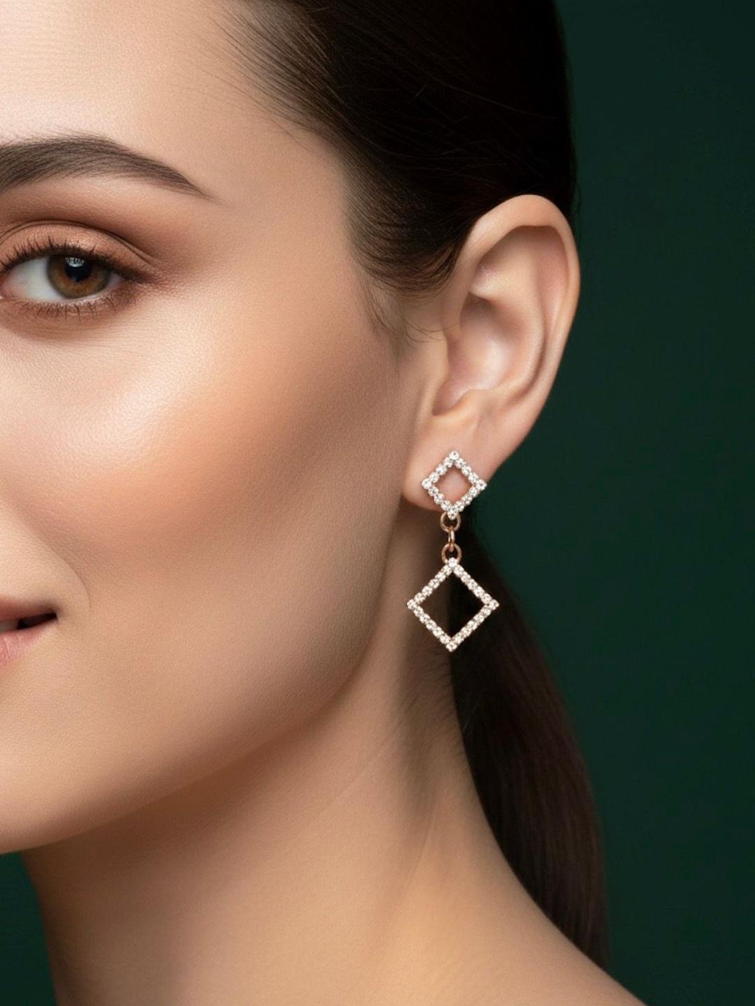 Buy DURATI Geometric Drop Earrings - Earrings for Women 39905715 | Myntra