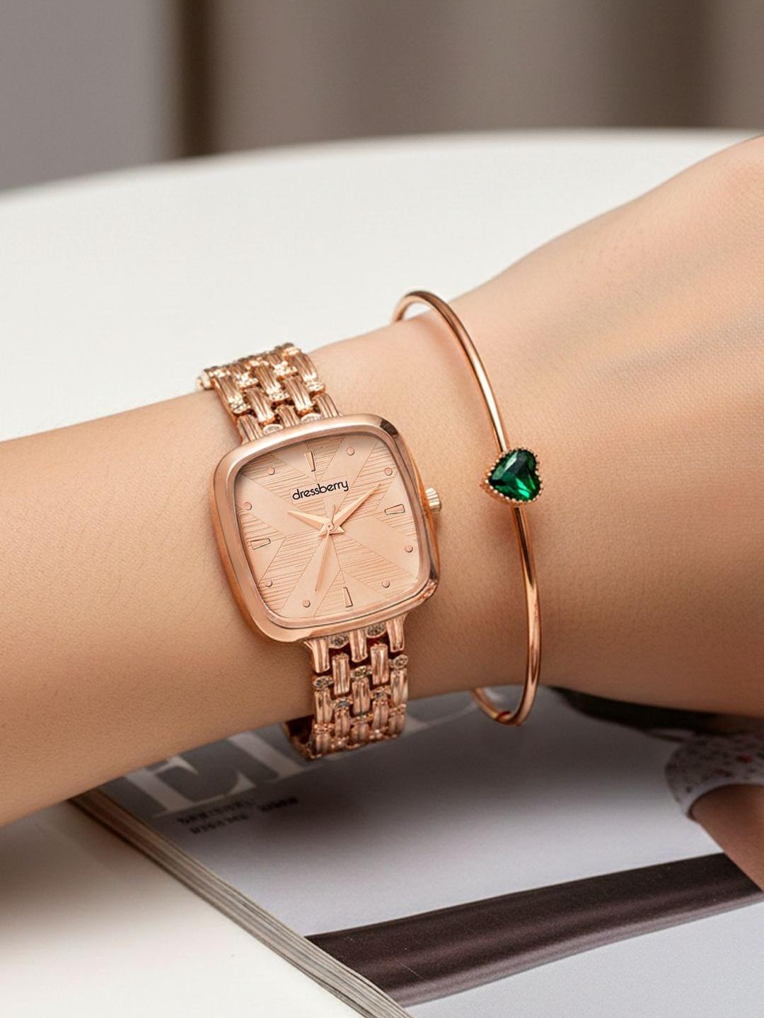 Buy DressBerry Women Dial & Bracelet Style Straps Analogue Date ...