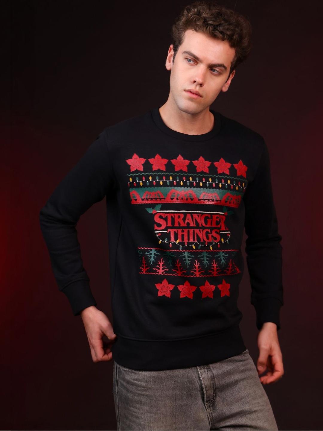 Buy Free Authority Stranger Things Printed Pure Cotton Round Neck ...