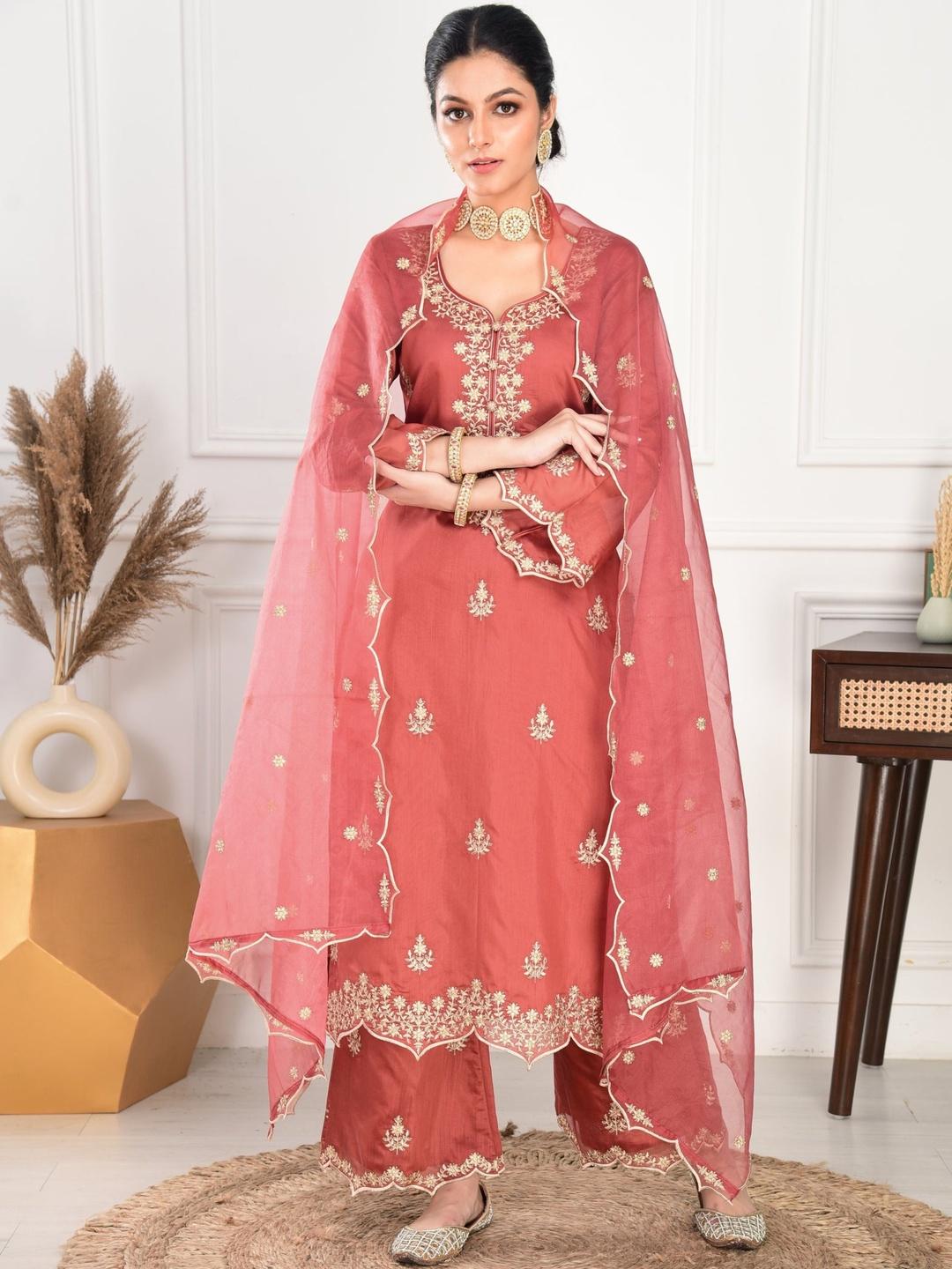 Buy Royal Export Women Ethnic Motifs Embroidered Regular Thread Work ...