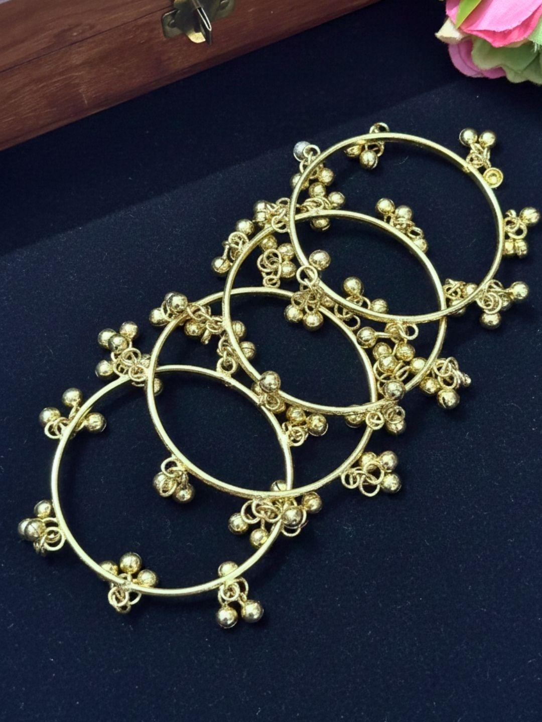 Buy VIVAZS Set Of 4 Embellished Ghunghroo Kashmiri Bangles - Bangle for ...