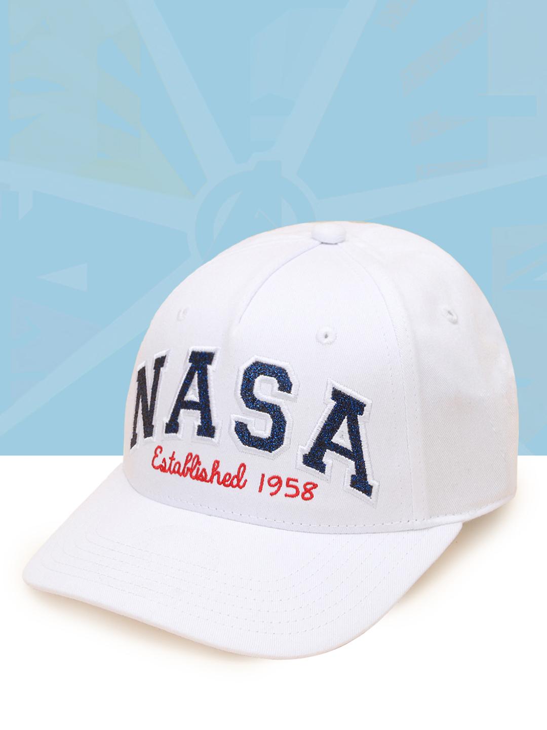 Buy Free Authority Men White & Blue NASA Embroidered Baseball Cap ...
