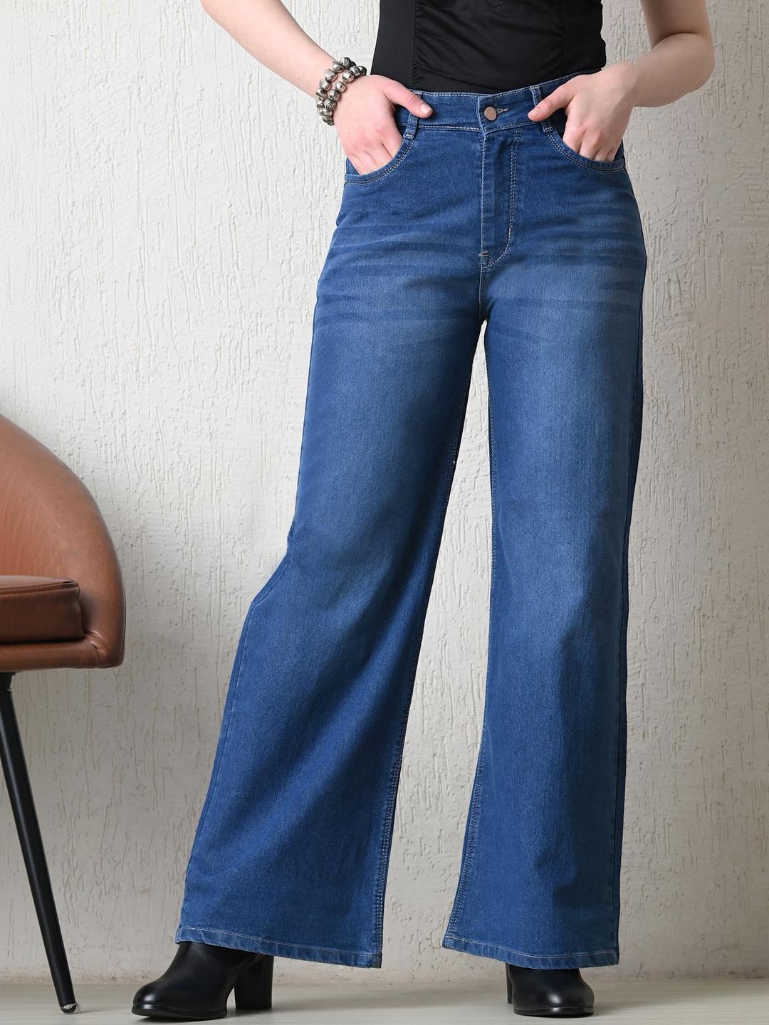 Buy ROBECULT COLLECTION Comfort Wide Leg High Rise Light Fade Acid Wash ...