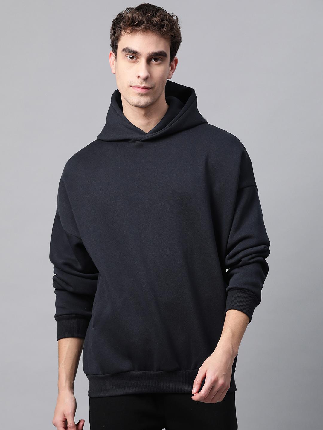 Buy Fitkin Men Solid Fleece Hooded Winter Sweatshirt - Sweatshirts for ...