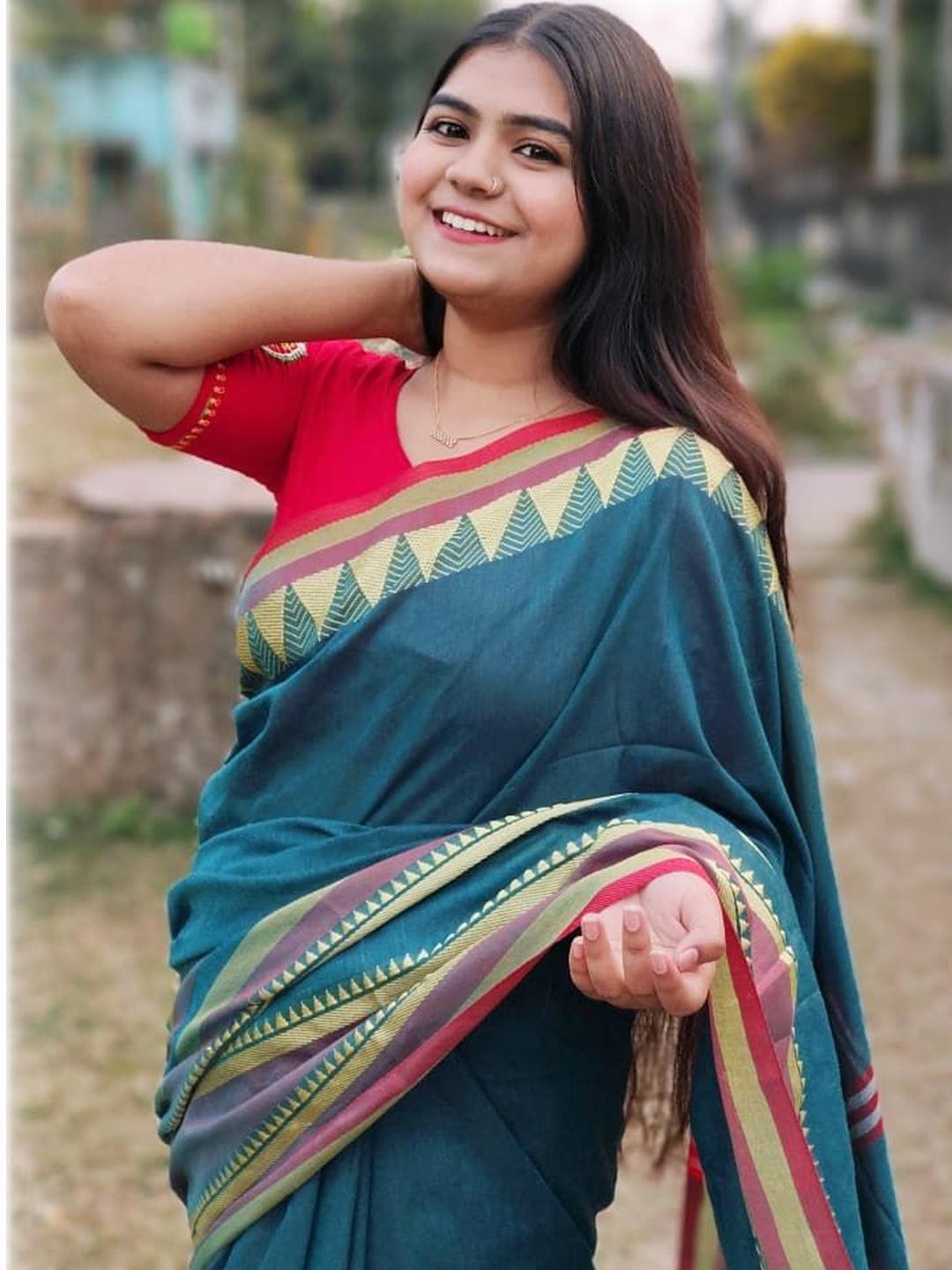 Buy VROMOR KUNJO Ethnic Motifs Jamdani Saree - Sarees for Women ...