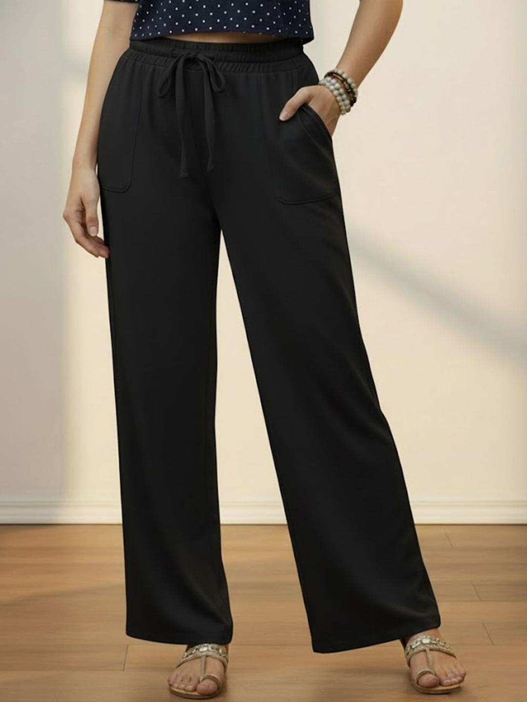 Buy DTR FASHION Women Comfort High Rise Trousers - Trousers for Women ...