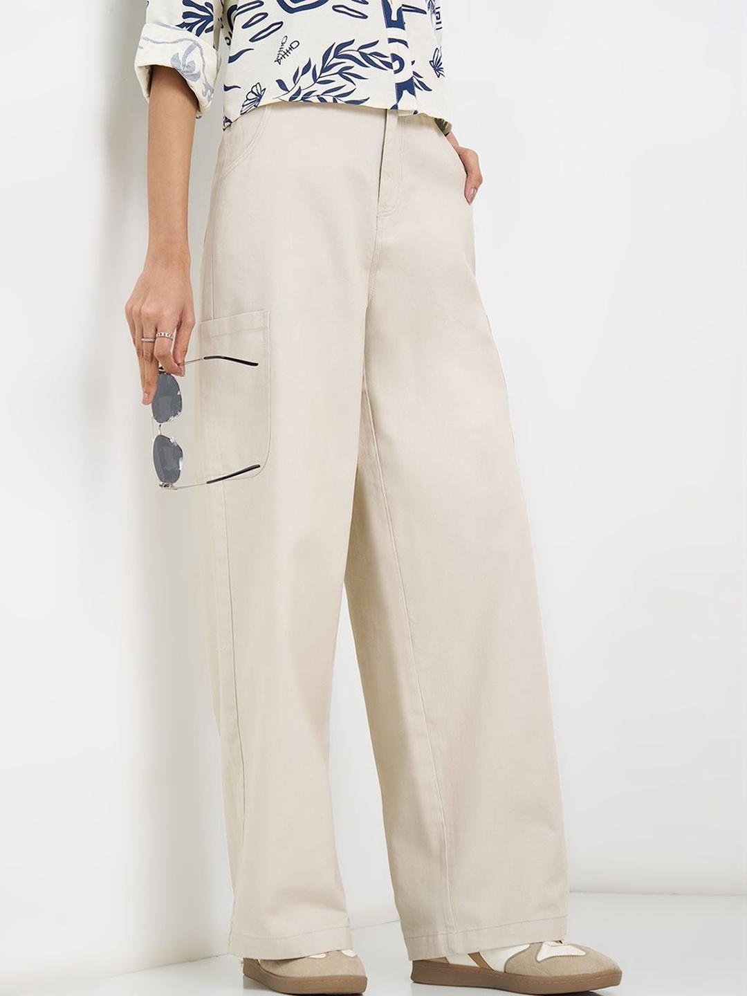 Buy People Women High Rise Cargos Trousers - Trousers for Women ...
