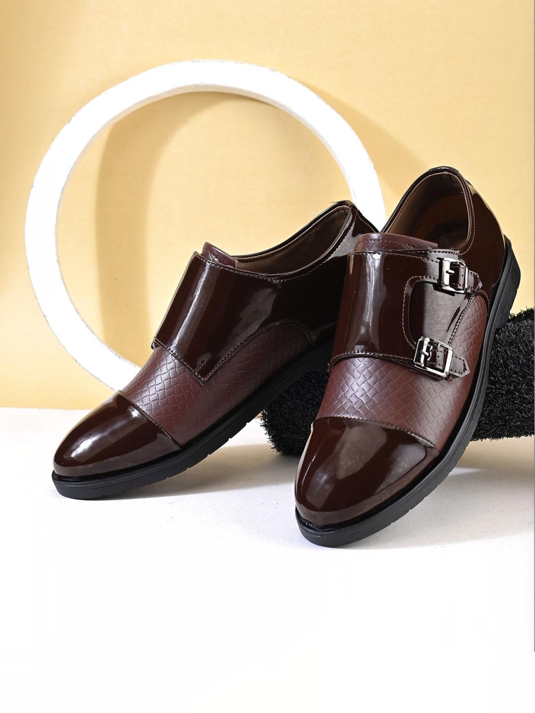 Buy INVICTUS Men Round Toe Formal Monk Shoes - Formal Shoes for Men ...