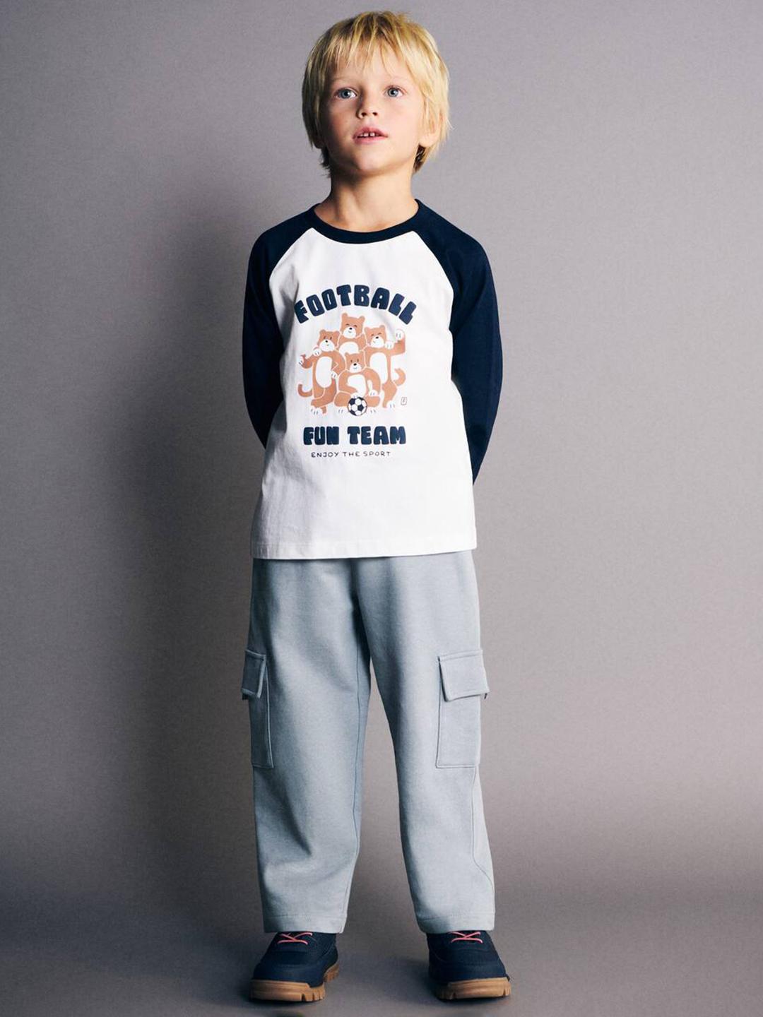 Buy Mango Kids Boys Mid Rise Cargos Trousers - Trousers for Boys ...