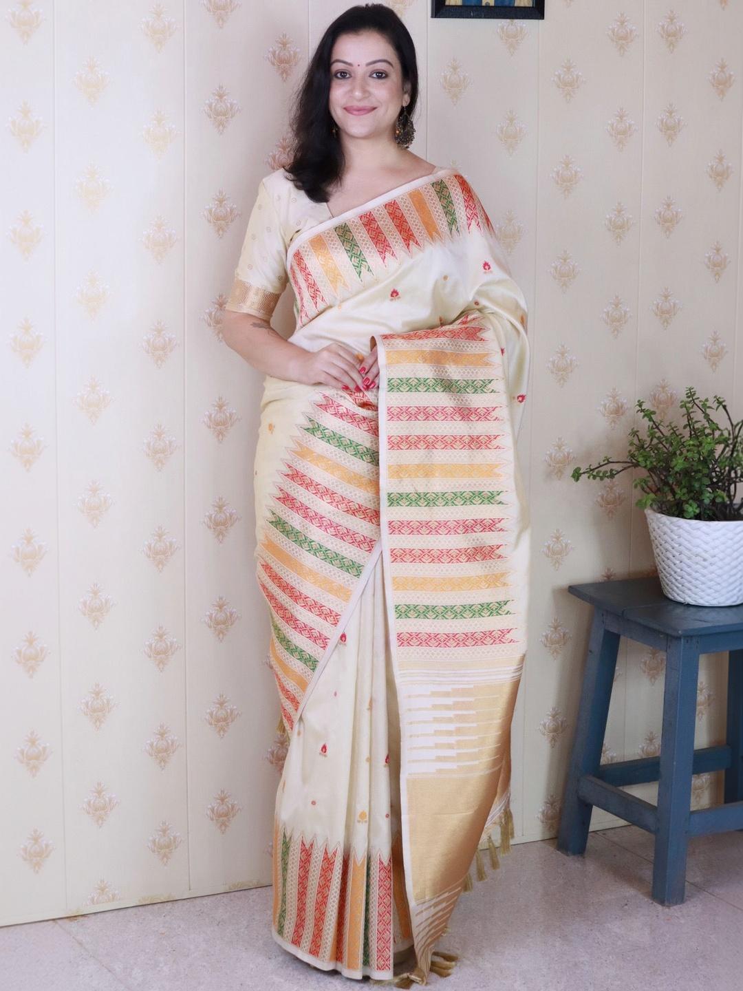 Buy Anouk Ethnic Motifs Silk Blend Fashion Saree - Sarees for Women ...