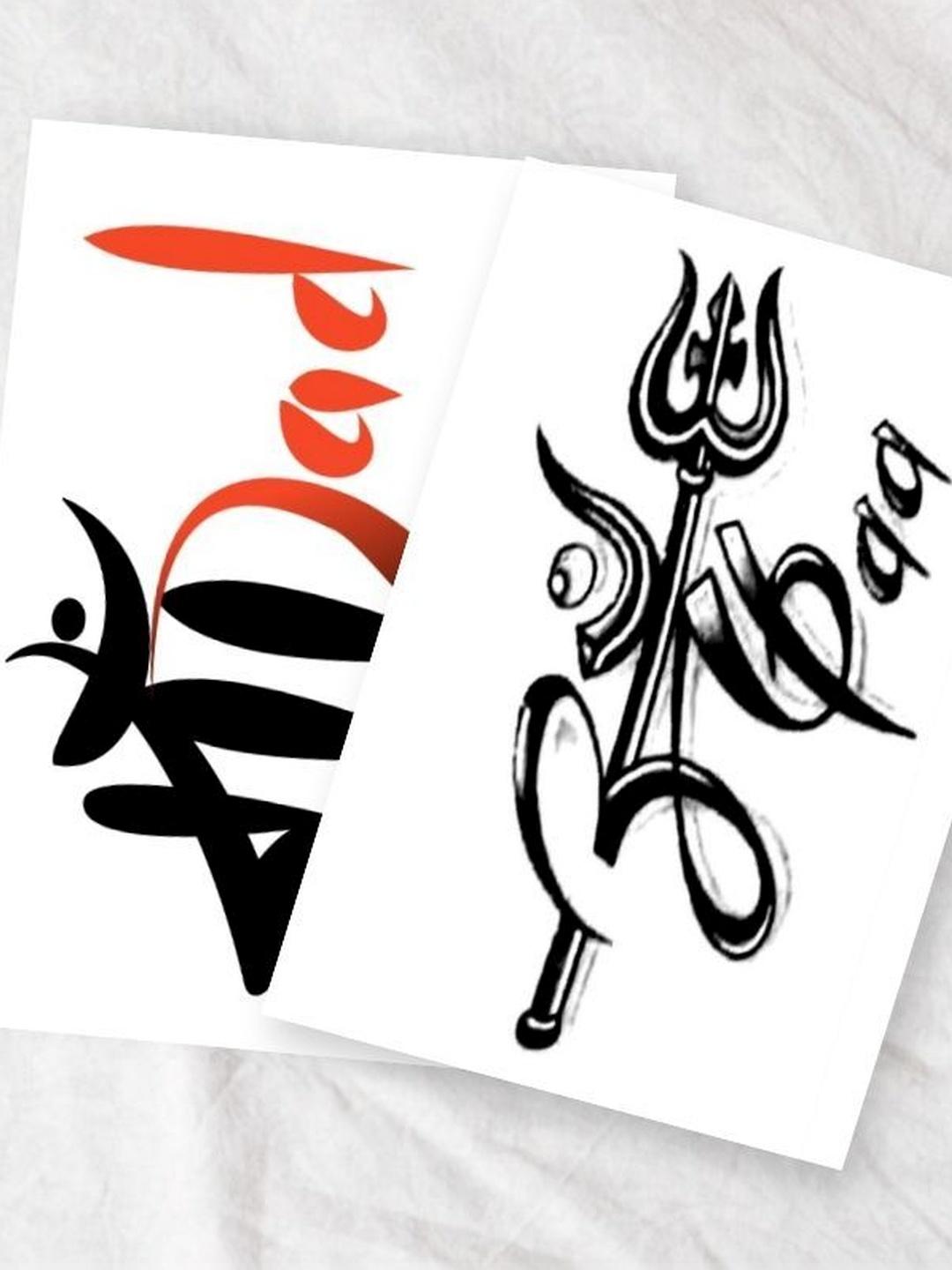 Buy ORDERSHOCK Mom Dad, Om & Trishul Waterproof Temporary Tattoo ...
