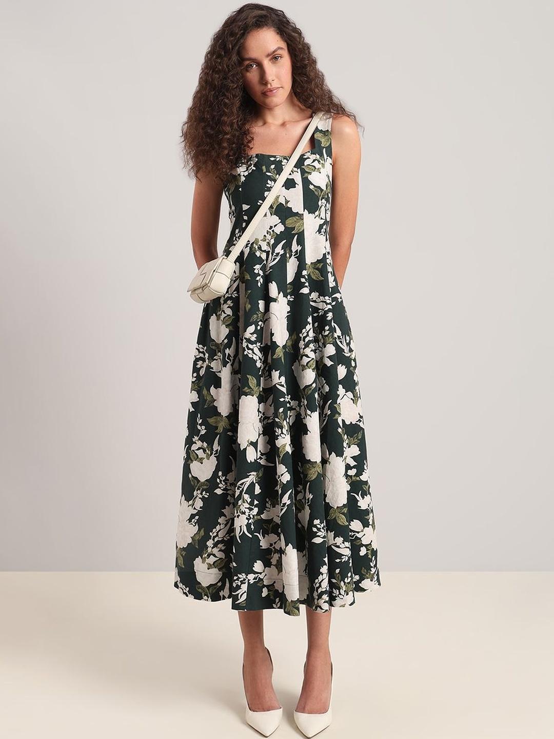 Buy Vero Moda Floral Print A Line Midi Dress - Dresses for Women ...