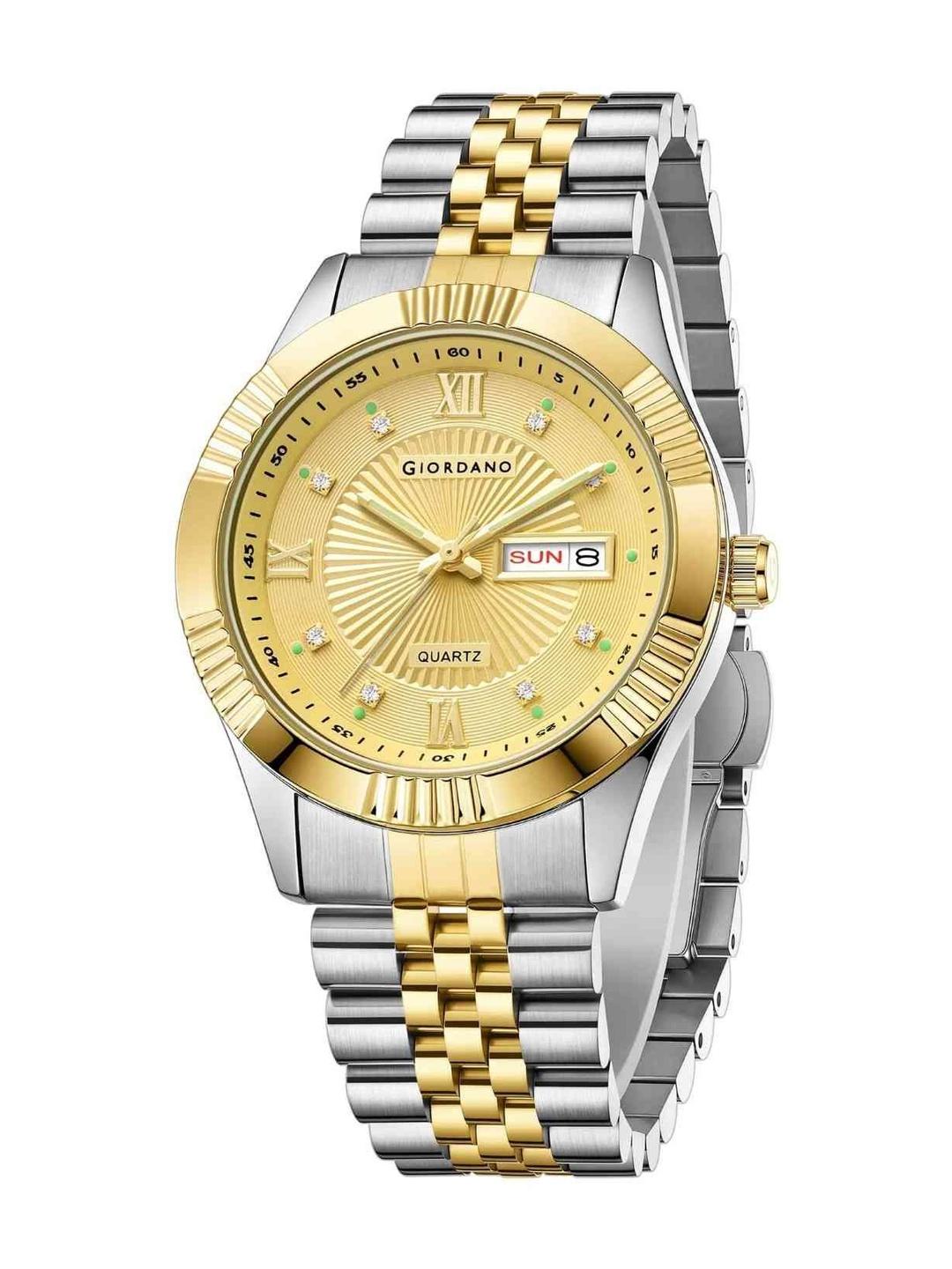 Buy GIORDANO Men Dial & Stainless Steel Analogue Date Aperture Watch GZ ...