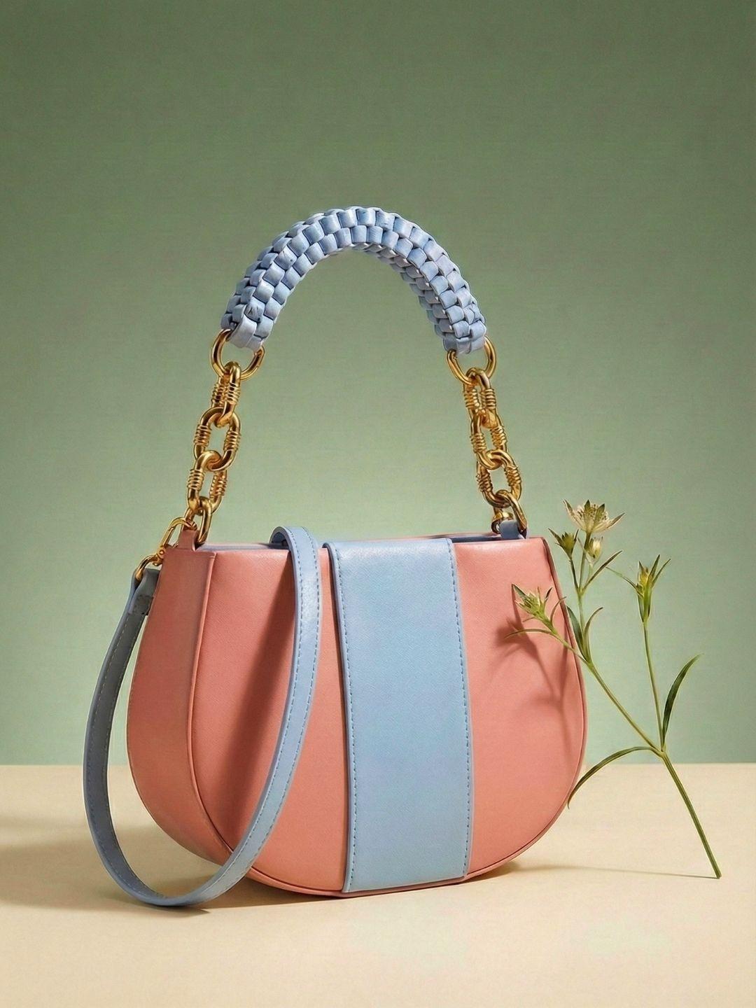 Buy LIKE STYLE Colourblocked PU Structured Handheld Bag - Handbags for ...