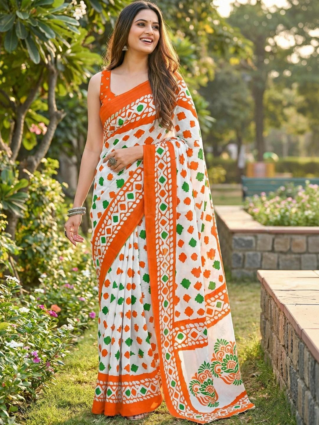 Buy GEN Z TRENDS Ethnic Motifs Pure Cotton Saree - Sarees for Women ...