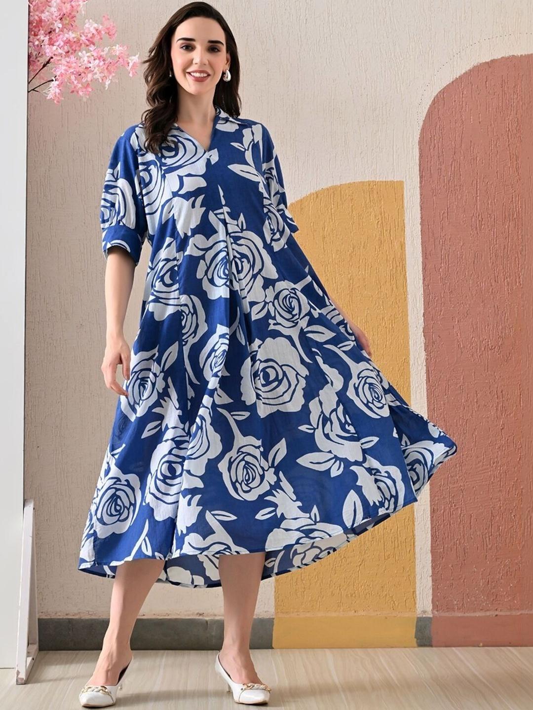 Buy Suha Floral Print A Line Midi Dress - Dresses for Women 39457581 ...